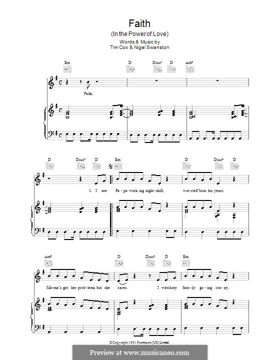Faith (In the Power of Love) por N. Swanston, T. Cox em músicaNeo