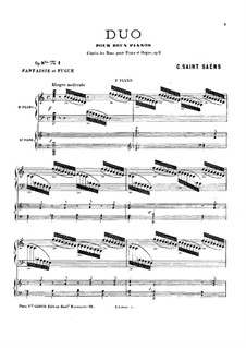 Duets for Two Pianos, Op.8bis por C. Saint-Saëns - Partituras on músicaNeo