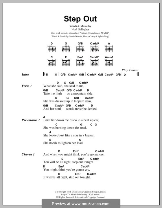 Step Out (Oasis) por N. Gallagher - Partituras on músicaNeo