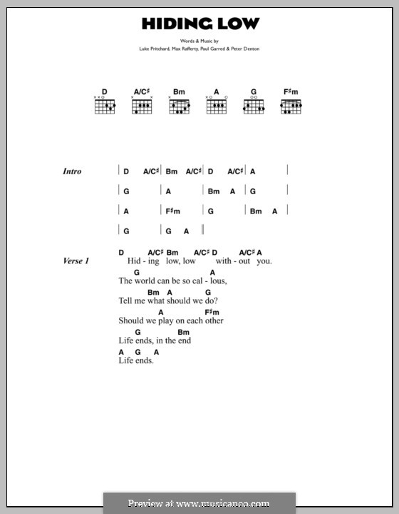 Hiding Low (The Kooks) por L. Pritchard, M. Rafferty, P. Garred, P ...