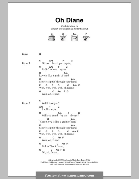 Oh Diane (Fleetwood Mac) por L. Buckingham, R. Dashut em músicaNeo