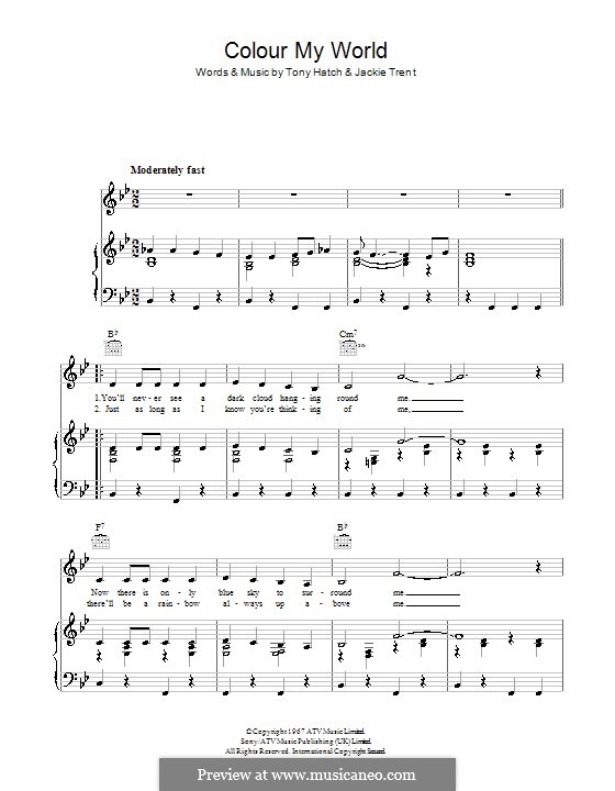 Colour My World por J. Trent, T. Hatch - Partituras on músicaNeo