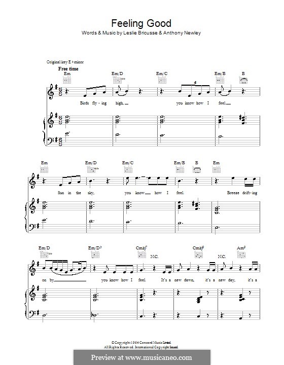 Feeling Good por A. Newley, L. Bricusse - Partituras on músicaNeo