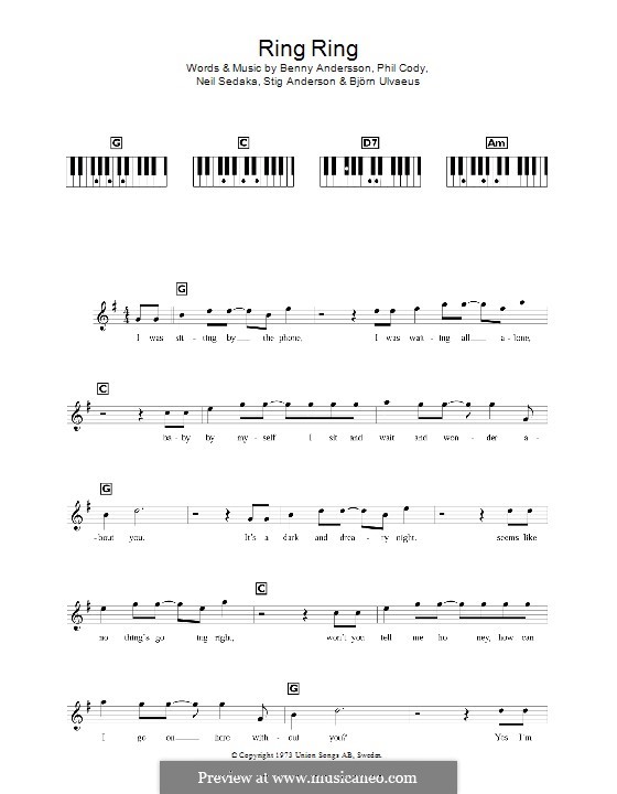 Ring Ring (ABBA) por B. Andersson, B. Ulvaeus, N. Sedaka, P. Cody, S. Anderson em músicaNeo