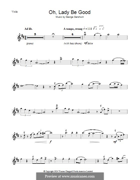 Oh, Lady, Be Good por G. Gershwin - Partituras on músicaNeo