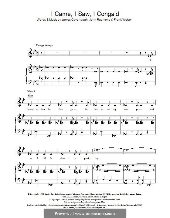 I Came, I Saw, I Conga'd (Celia Lipton) por F. Weldon, J. Cavanaugh, J ...