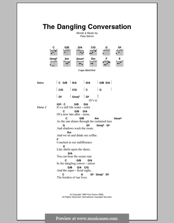 The Dangling Conversation (Simon & Garfunkel) por P. Simon em músicaNeo
