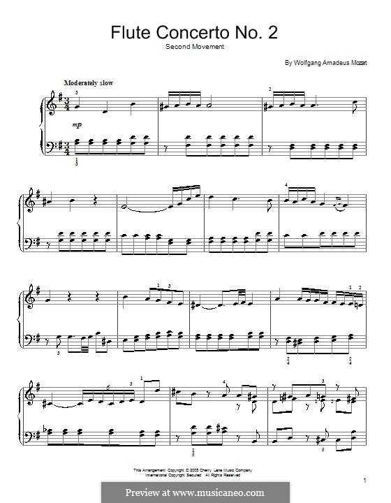 Concerto for Flute and Orchestra No.2 in D Major, K.314 por W.A. Mozart ...