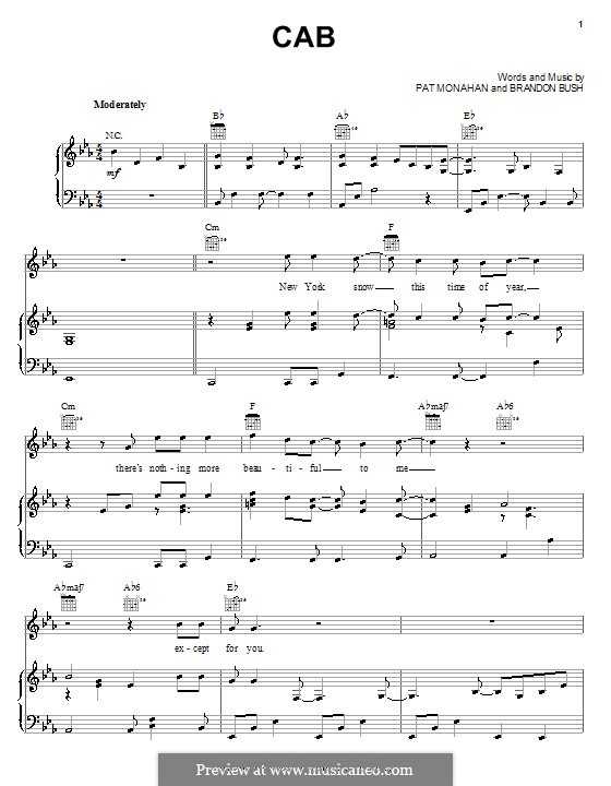 Cab (Train) por B. Bush, P. Monahan - Partituras on músicaNeo