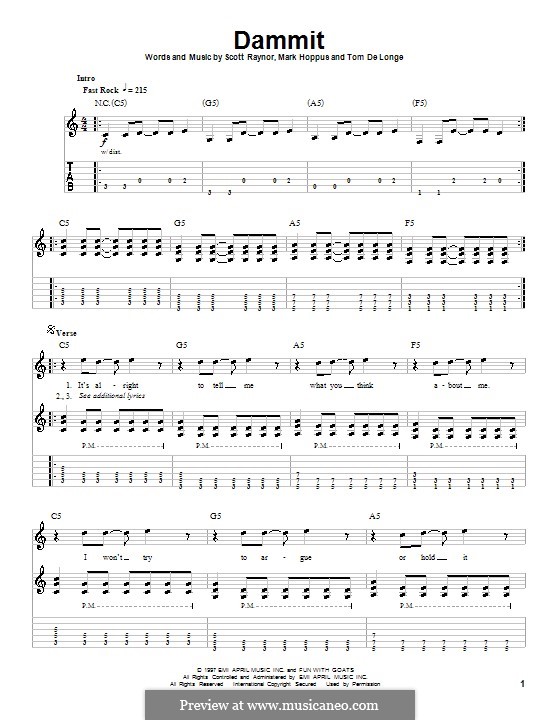 Dammit (Blink-182) por M. Hoppus, S. Raynor, T. DeLonge em músicaNeo