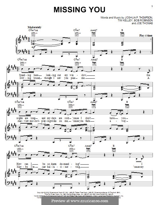 Missing You (Case) por J. Thomas, B. Robinson, J. Thompson, T. Kelley em músicaNeo