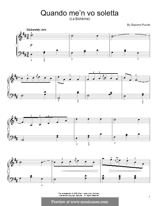 Quando men vo (Musetta's Waltz) (La Bohème) por G. Puccini em músicaNeo