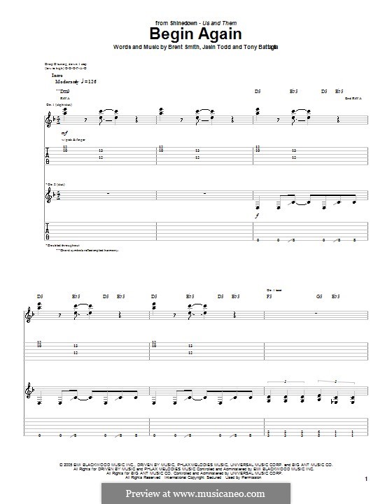Begin Again (Shinedown) por T. Battaglia, B. Smith, J. Todd em músicaNeo