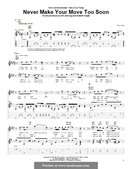 Never Make Your Move Too Soon por N. Hooper, W. Jennings em músicaNeo