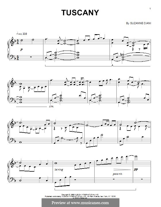 Tuscany por S. Ciani - Partituras on músicaNeo