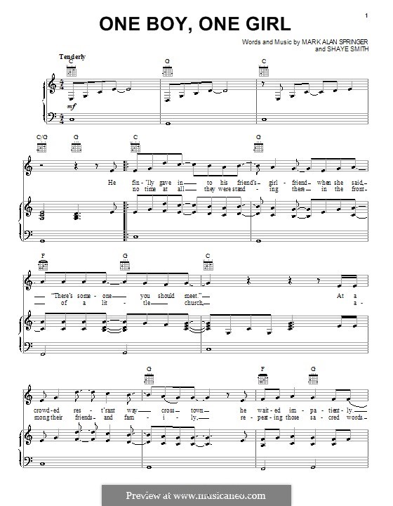 One Boy, One Girl por M.A. Springer, S. Smith - Partituras on músicaNeo