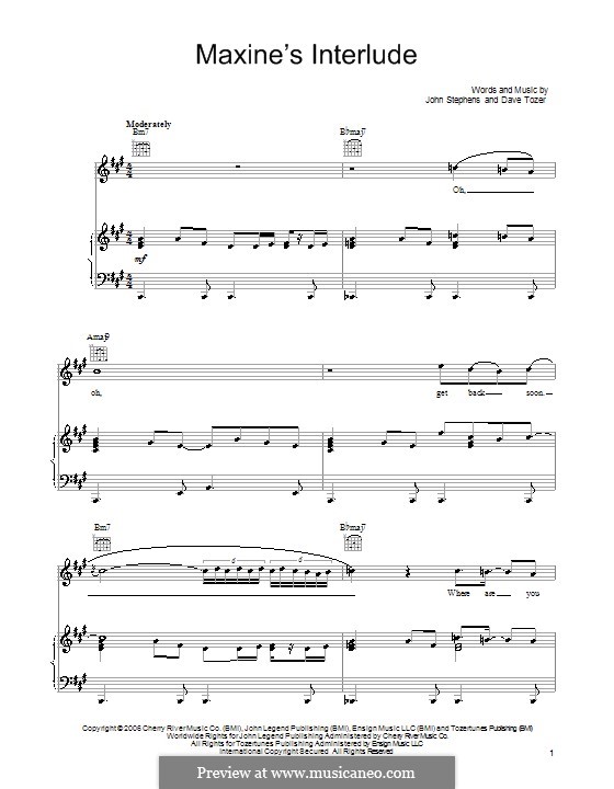 Maxine's Interlude (John Legend) por D. Tozer, J. Stephens em músicaNeo