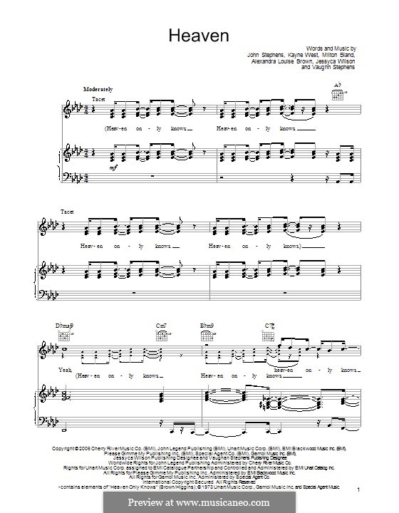 Heaven (John Legend) por A.L. Brown, J. Wilson, J. Stephens, K. West, M ...