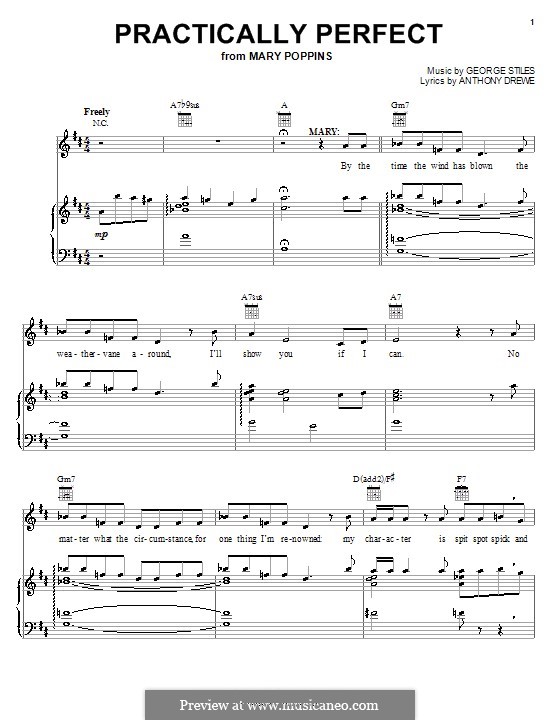 Practically Perfect (from Mary Poppins: The New Musical) por G. Stiles ...