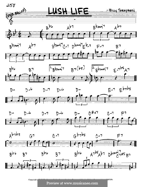 Lush Life por B. Strayhorn - Partituras on músicaNeo
