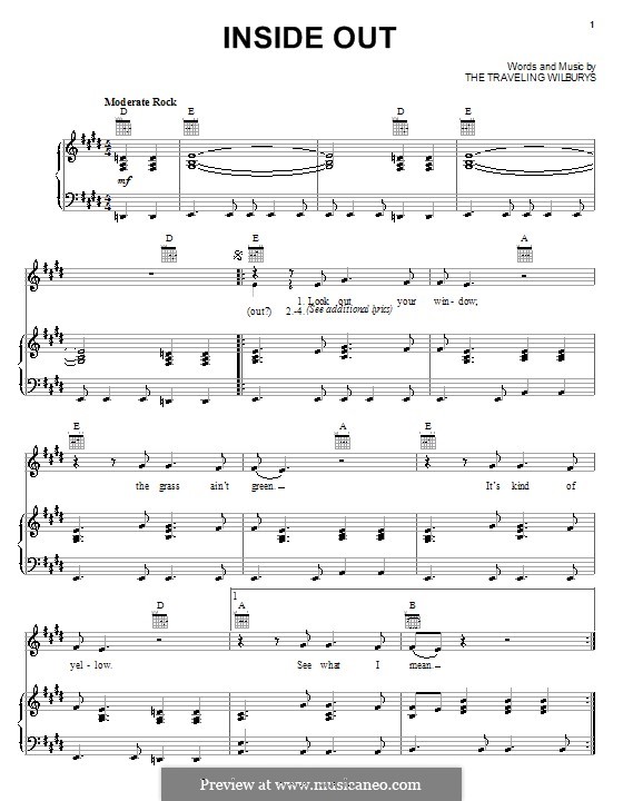 Inside Out (The Traveling Wilburys) por T. Petty - Partituras on músicaNeo