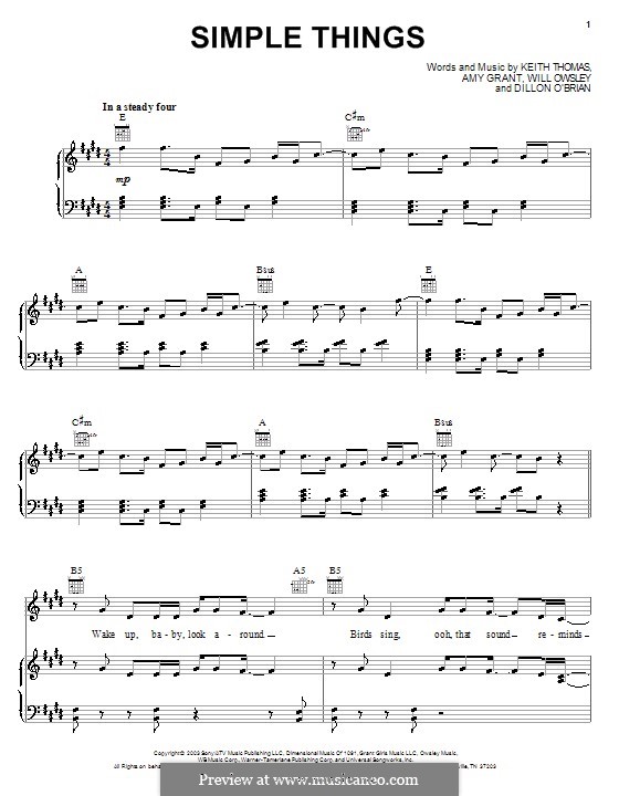 Simple Things (Amy Grant) por D. O'Brian, K. Thomas, W. Owsley em músicaNeo