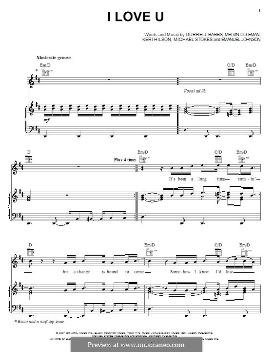 I Love U (Tank) por D. Babbs, E. Johnson, K.L. Hilson, M. Coleman, M ...