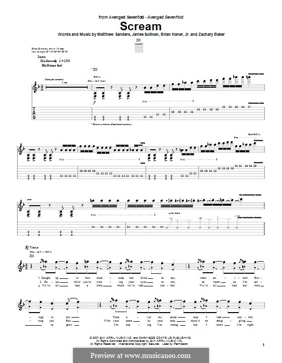 Scream (Avenged Sevenfold) por B. Haner Jr., J. Sullivan, M. Sanders, Z ...