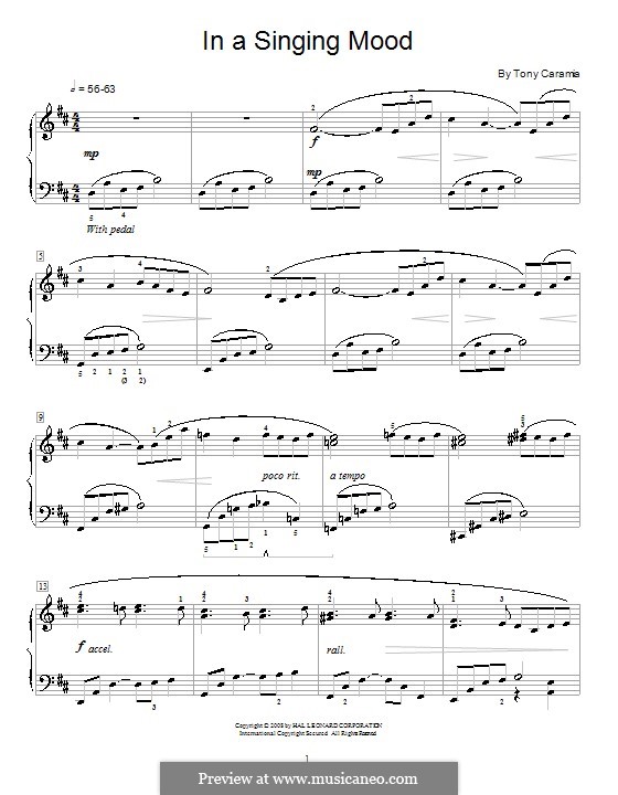 In a Singing Mood por T. Caramia - Partituras on músicaNeo
