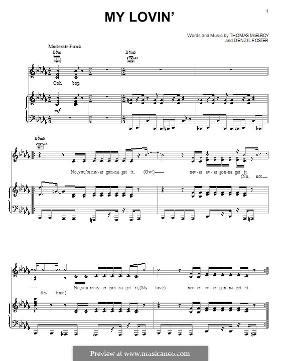 My Lovin' (En Vogue) por D. Foster, T. McElroy - Partituras on músicaNeo