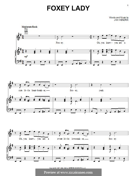 Foxy Lady por J. Hendrix - Partituras on músicaNeo
