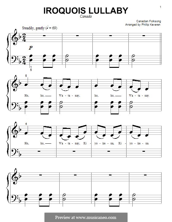 Iroquois Lullaby Por Folklore Partituras On Músicaneo