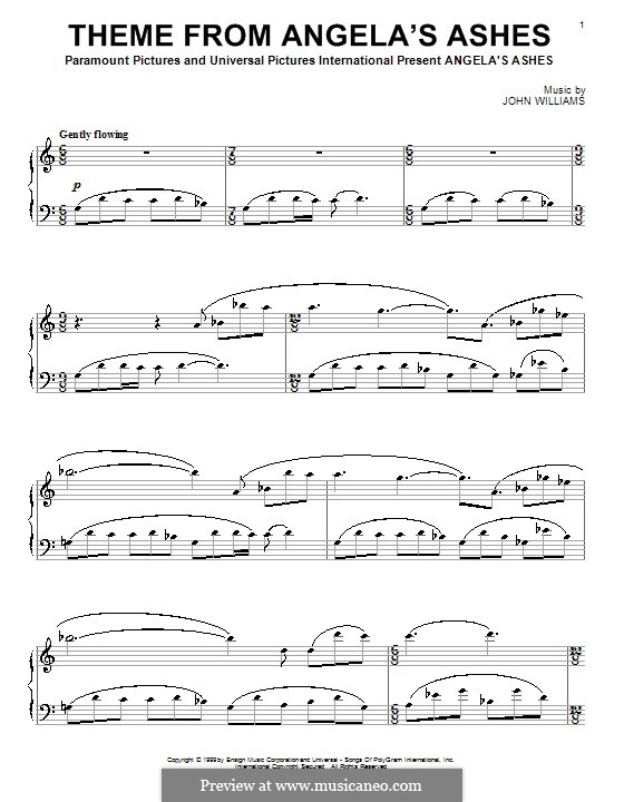 Theme from Angela's Ashes por J. Williams - Partituras on músicaNeo