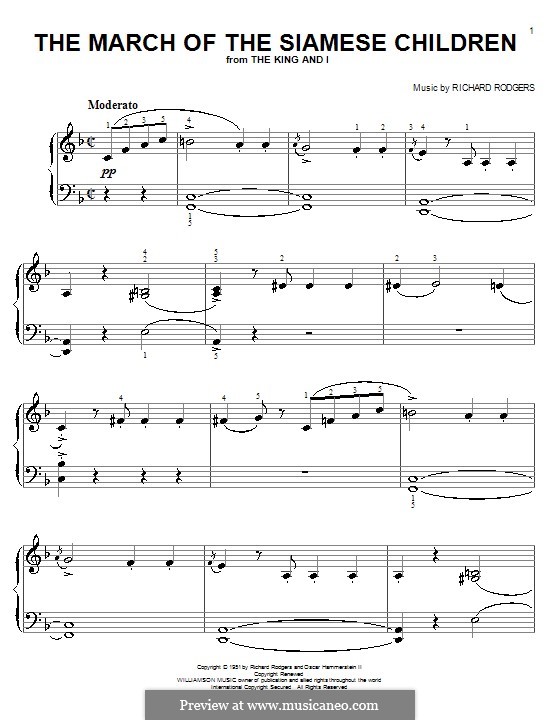 The March of the Siamese Children por R. Rodgers - Partituras on músicaNeo