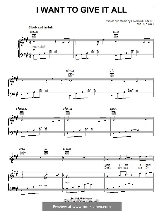 I Want to Give It All (Air Supply) por G. Russell, R. Goh em músicaNeo