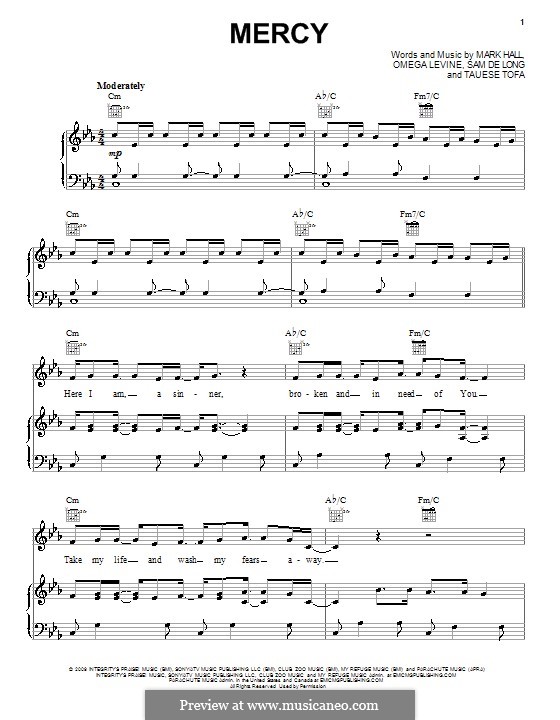 Mercy (Casting Crowns) por M. Hall, O. Levine, S.d. Long, T. Tofa em ...