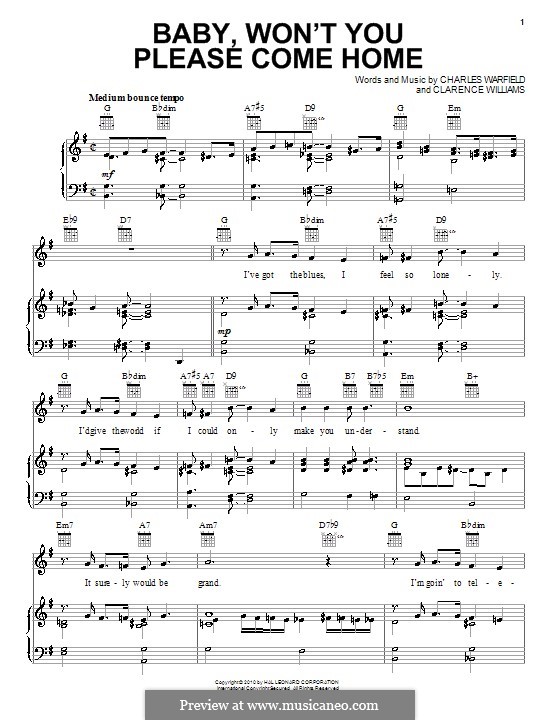 Baby, Won't You Please Come Home por C. Warfield, C. Williams em músicaNeo Baby, Won't You Please Come Home por C. Warfield, C. Williams em músicaNeo