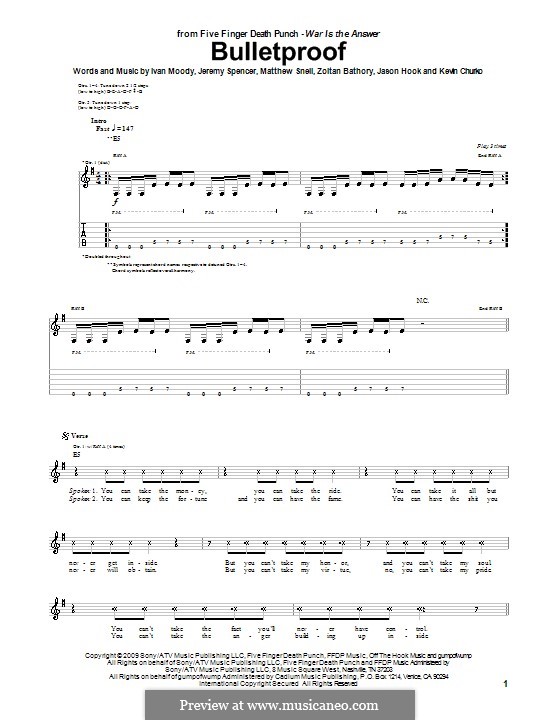 Bulletproof (Five Finger Death Punch) por I.L. Moody, Jason Hook, J ...