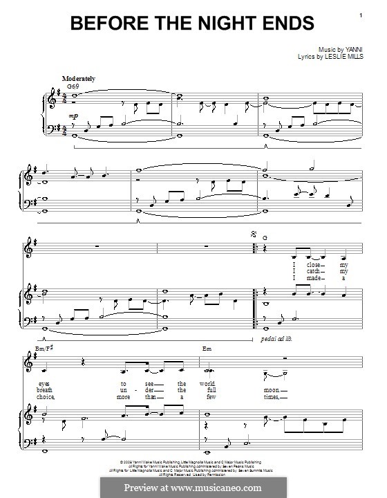 Before the Night Ends (Yanni) por L. Mills - Partituras on músicaNeo Before the Night Ends (Yanni) por L. Mills - Partituras on músicaNeo