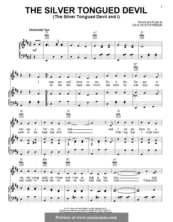 The Silver Tongued Devil (The Silver Tongued Devil and I) por K. Kristofferson em músicaNeo