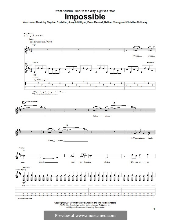 Impossible (Anberlin) por C. McAlhaney, D. Rexroat, J. Milligan, N ...