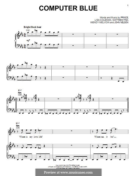 Computer Blue (Prince) por J. Nelson, L. Coleman, M. Fink, W. Melvoin ...