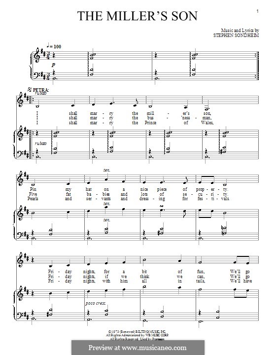 The Miller's Son por S. Sondheim - Partituras on músicaNeo