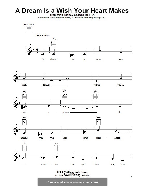 A Dream Is a Wish Your Heart Makes (from Disney's Cinderella) por A. Hoffman, J. Livingston, M ...