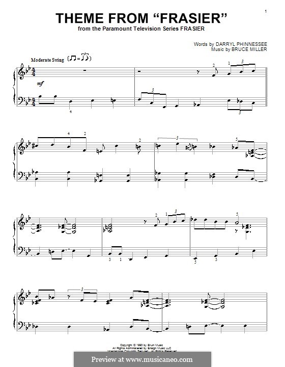Theme from 'Frasier' por B. Miller - Partituras on músicaNeo