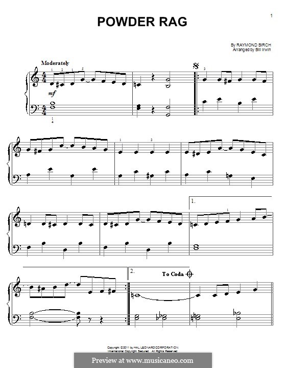 Powder Rag por R. Birch - Partituras on músicaNeo