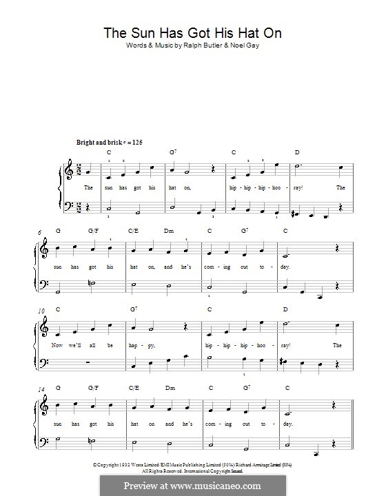 The Sun Has Got His Hat On por N. Gay, R. Butler - Partituras on músicaNeo