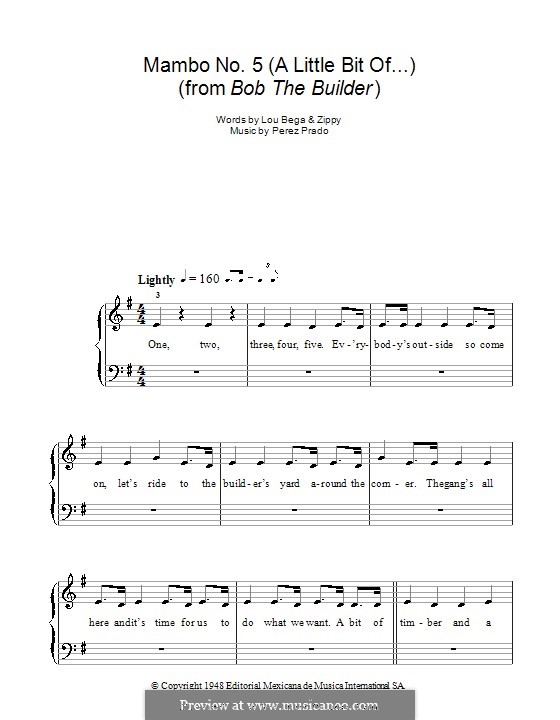 Mambo No.5 (A Little Bit Of... ) por D.P. Prado - Partituras on músicaNeo