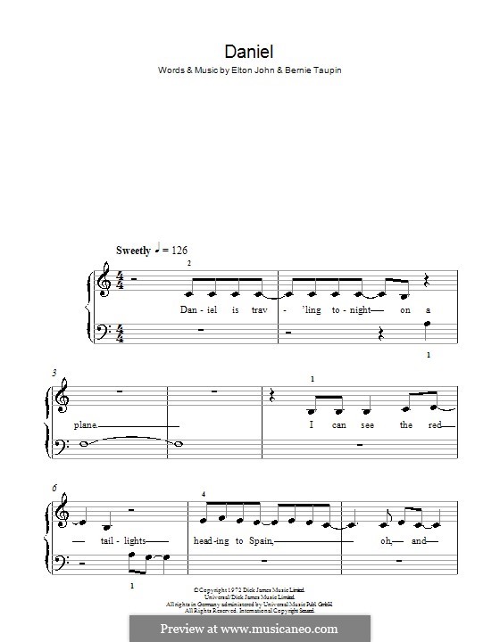 Daniel por E. John - Partituras on músicaNeo