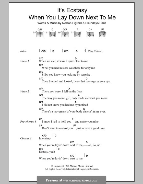 It's Ecstasy When You Lay Down Next to Me por E. Paris, N. Pigford em ...